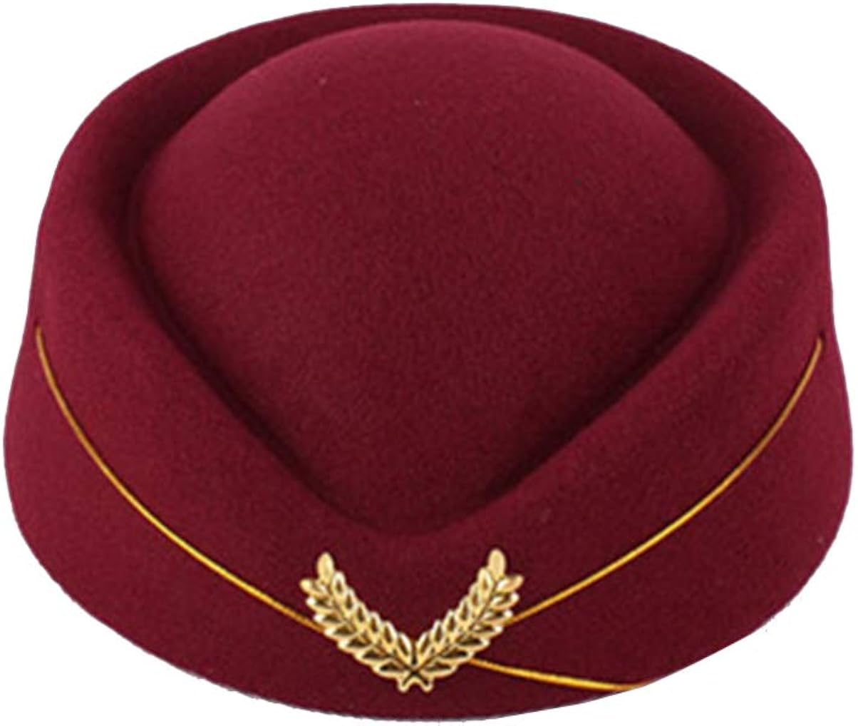 Holibanna Stewardess Hat Felt Retro Flight Attendant Hat Air Hostess ...
