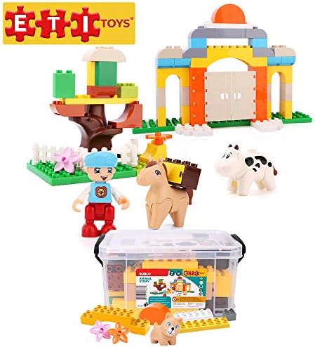 ETI Toys, 60 Piece Bublu Animal Story Building Blocks. Build Talking ...