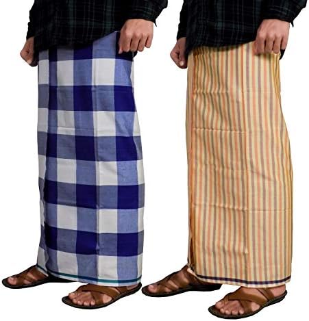 Riyashree men's cotton lungi for men free size traditional south Indian ...