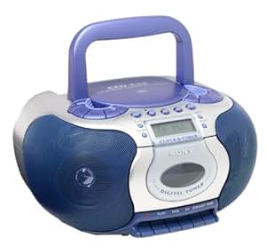 Amazon.com: Sony CFDE55 Blue and Silver CD/Cassette Boom Box with ...