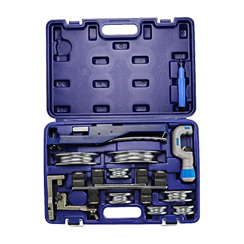 Pipe Bender Ratchet Tube Bender w/Tube Cutter & Deburring Tool, HVAC ...