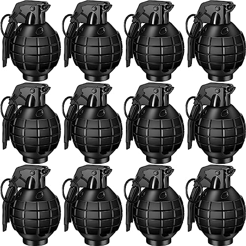 12 Pieces Plastic Hand Grenades with Realistic Sound Effects and ...
