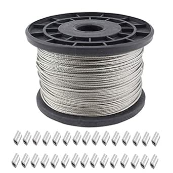 Flytianmy 1/16 Wire Rope, Stainless Steel 304 Wire Cable, 7x7 Strand ...