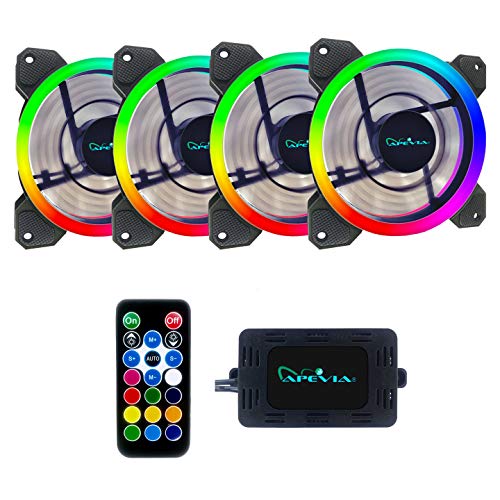 Buy Apevia 412L-RGB Spectra 120mm Silent Dual Ring Addressable RGB ...
