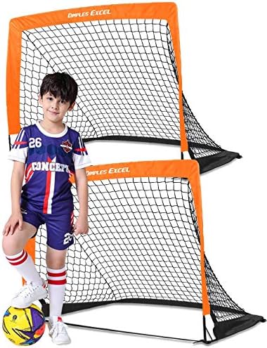 Dimples Excel Soccer Goals Kids Soccer Net for Backyard 4’x3′, 2 Set ...