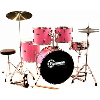 Amazon.com: Pink Drum Set For Sale Complete Full-Size Kit with Cymbals ...