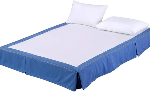 Simple Solid Color Valance Fitted Sheet Pleated Wrap Around Style Bed ...