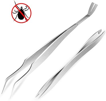 TBoonor Zeckenzangen Set 2 in1 Zeckenhaken Zeckenpinzette aus Edelstahl ...