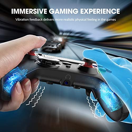 PS4 Controller Wireless, PICTEK 1300mAh Rechargeable Battery Wireless ...