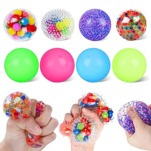 8Pack Stress Balls for Kids, Squishy Balls Fidget Balls Unbreakable ...