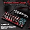 RK ROYAL KLUDGE RK98 Wireless Mechanical Keyboard,100 Keys Triple Mode ...