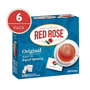 Amazon.com : Red Rose Black Tea, Original Black, 100 Individual Bags ...