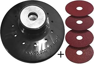 5 Inch Backing Pad With 5/8 Inch TPI - 11 Thread Lock Nut And 4 ...