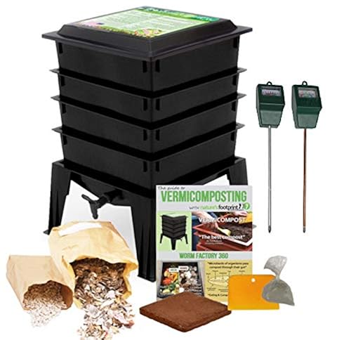 Worm Factory 360 Composting Bin + Moisture and pH Testing Meter Worm ...