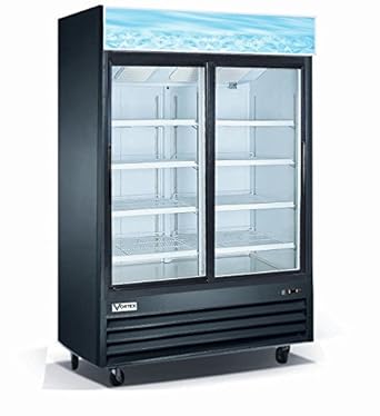 Amazon.com: Vortex Refrigeration 2 Sliding Glass Door Black ...