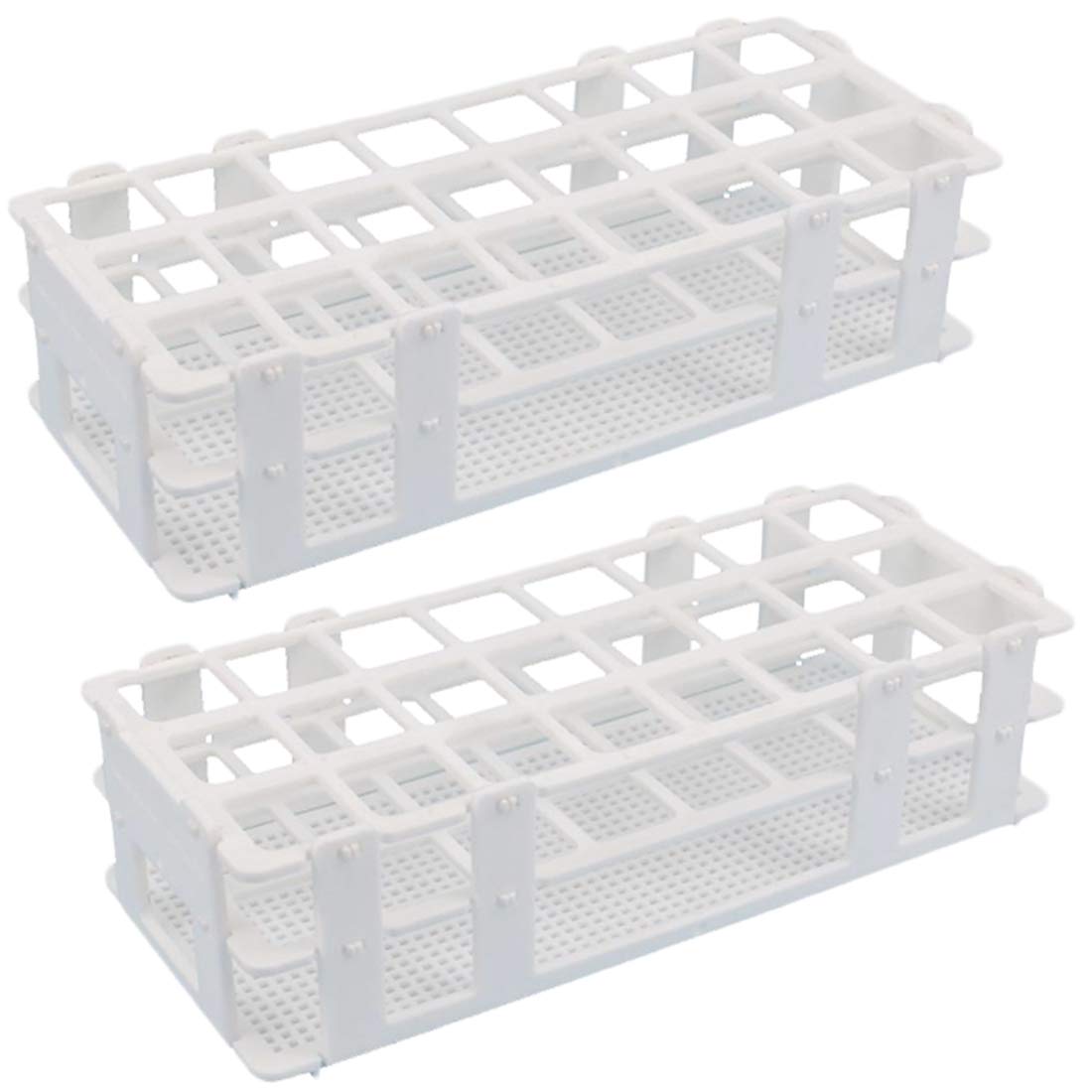Plastic Test Tube Rack – Chougui 2 Pack 24 Holes Lab Test Tube Rack ...