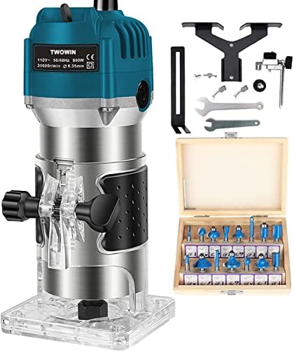 TwoWin Router Tool, 110V 800W Compact Palm Wood Router Tool for ...
