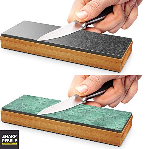 Sharp Pebble Complete Sharpening Stone Set- Dual Grit Whetstone 1000/ ...
