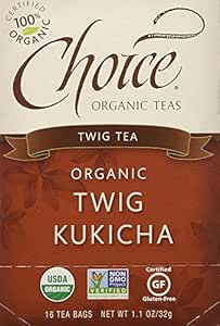 Amazon.com : Choice Organic Teas Twig Tea, 6 Boxes of 16 (96 Tea Bags ...