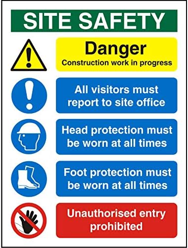 Seco Site Safety, Danger Construction Work in Progress Sign, 600mm x ...