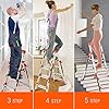 LANBITOU Ladder, 5 Step Ladder 3 Step Folding Step Stool with Handrails ...