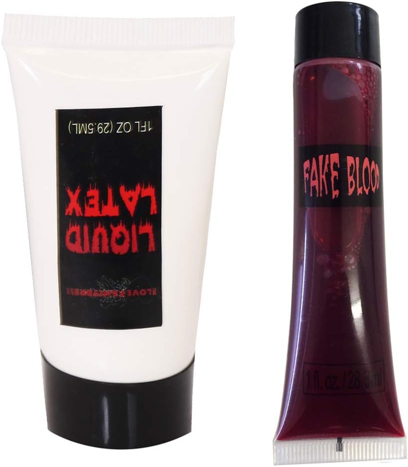 MAKE UP SPECIAL EFFECTS SET FAKE BLOOD PLUS LIQUID LATEX PERFECT FOR ...