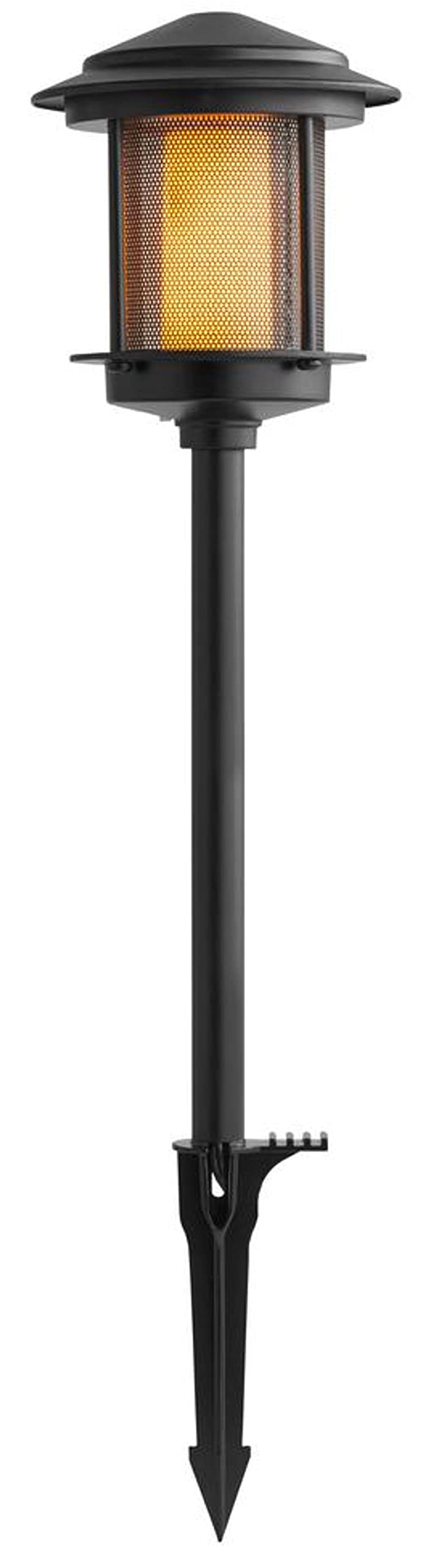 Hampton Bay Lighting Low Voltage Black LED Path Light with Flicker ...