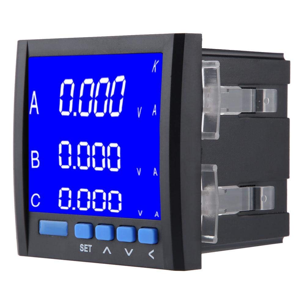 Digital 3-phase Ammeter Voltmeter, Multi-Function Digital Multimeter,4-digit High Precision ...