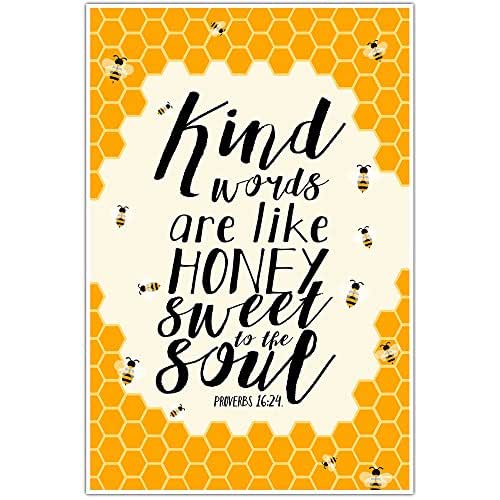 Amazon.com: Kind Words Are Like Honey Motivational Wall Art: Handmade