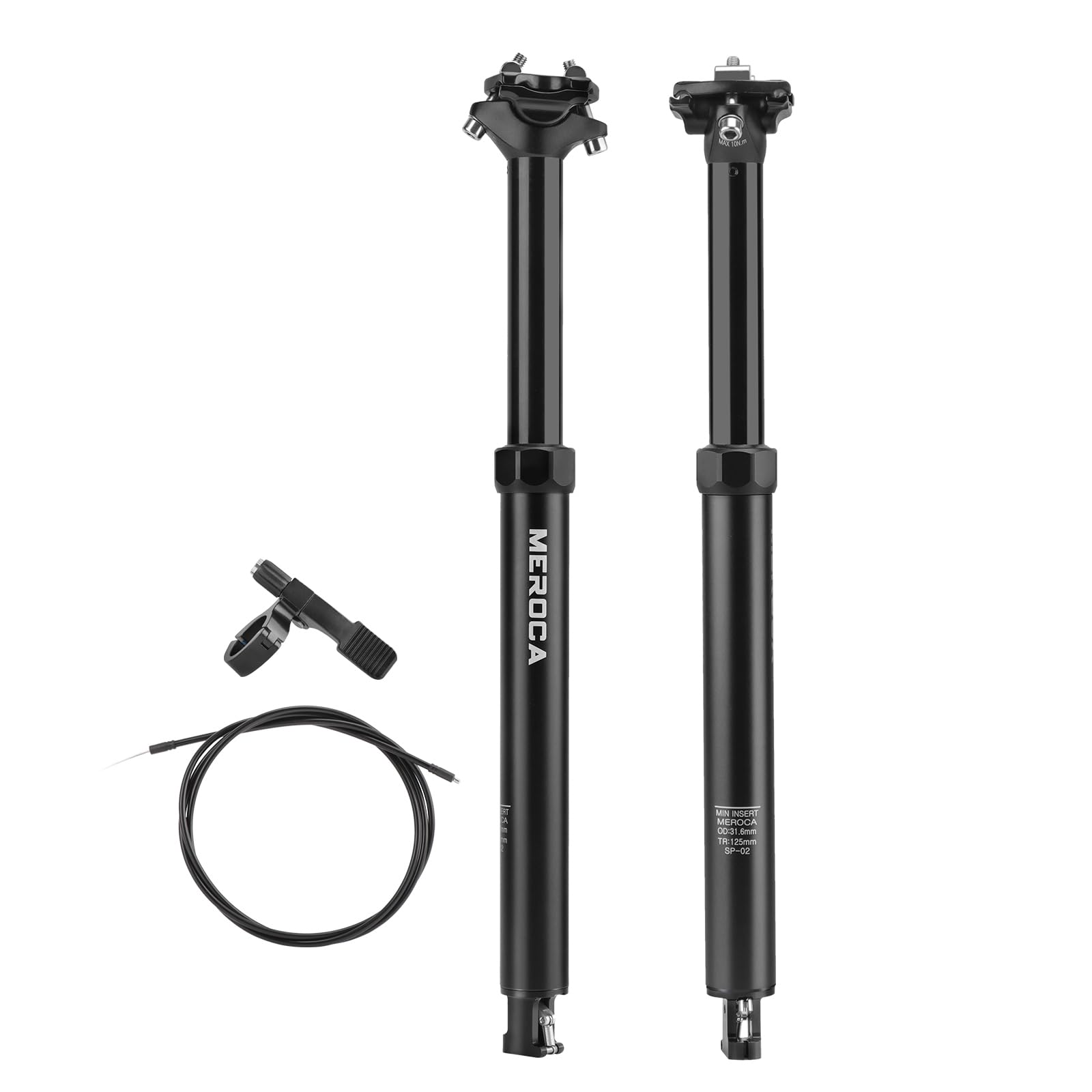 Dropper Seat Post for Mountain Bike, 30.9/31.6mm Bike Seat Post, 125mm ...