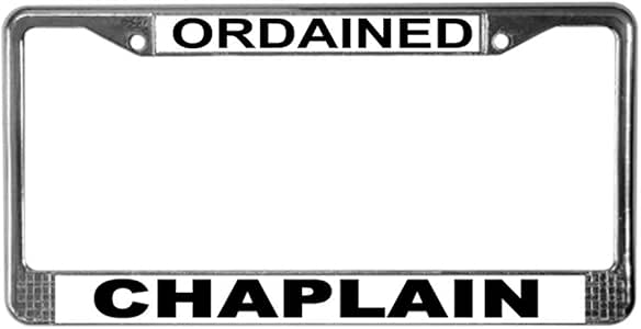 Amazon.com: CafePress Ordained Chaplain Chrome License Plate Frame ...