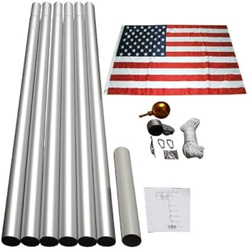 Amazon.com : 25' Aluminum Sectional Flag Pole Kit with 3 By 5 Foot Us ...
