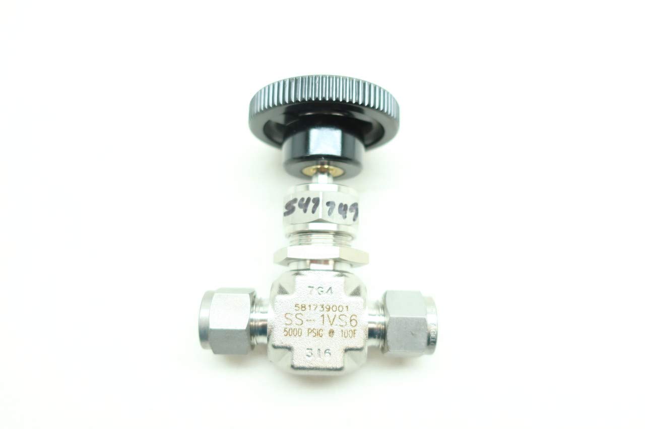 SWAGELOK SS-1VS6 Manual Stainless Needle Valve 5000PSI 3/8IN Tube ...
