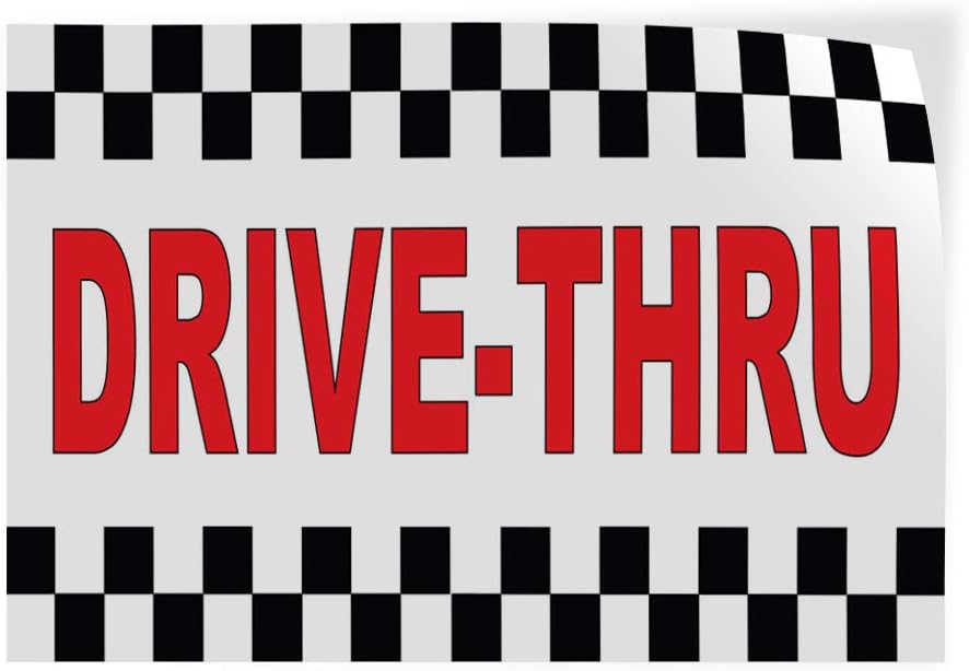 Amazon.com : Decal Stickers Multiple Sizes Drive-Thru Red Industrial ...