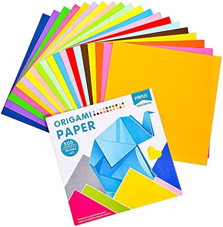PAPUS Origami Paper 500 Sheets 20 Colors Double Sided Colors 6inch ...