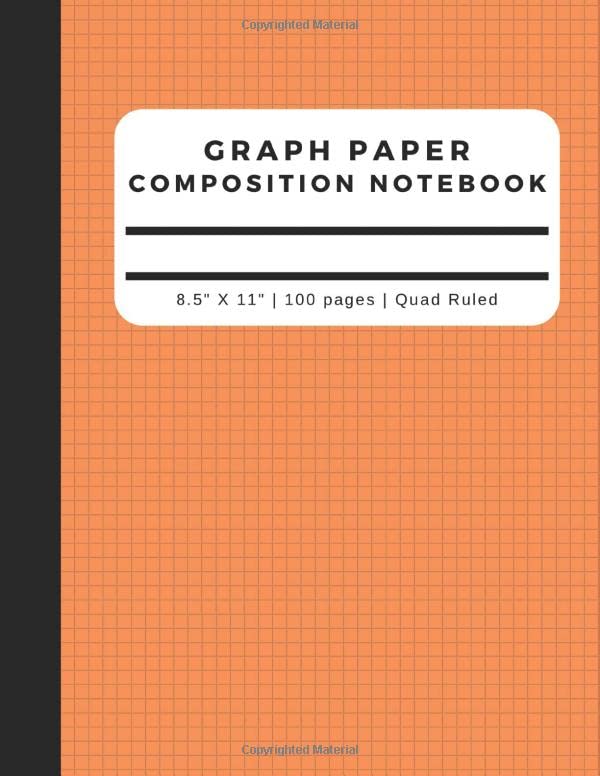 Graph Paper Composition Notebook - Quad Ruled | 8.5” x 11” | 100 pages ...