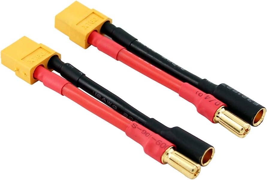 Amazon.com: OliRC 2pcs Female XT60 Connector to 5.5MM Bullet Adapter with 5cm 12awg Wire(C28-2 ...
