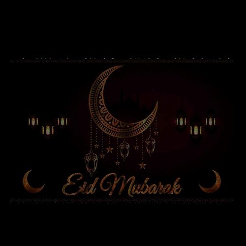 KYMY Eid Mubarak Backdrop with 70.8" X 43.3", Muslim Ramadan Eid Banner ...