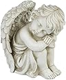 Amazon.de: Engel Figur sitzend aus Polystein weiß 13 cm groß, schöne ...