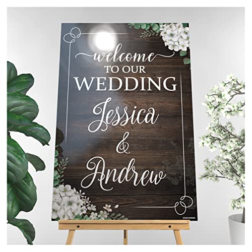 Mua Rustic Wedding Sign – Custom Wooden Wedding Welcome Sign - Rustic ...