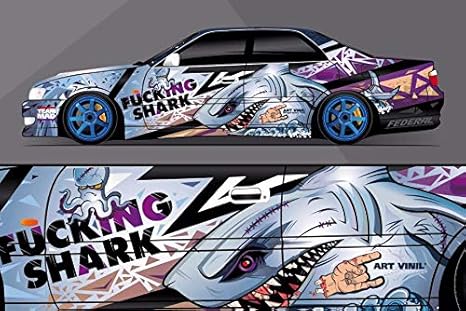 Amazon.com: Car Side Full Color Graphics Vinyl Sticker Custom Body ...