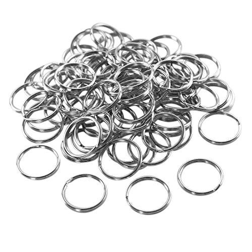 Nickel Plated Split Key Chain Ring Connector Keychain, Silver Steel ...