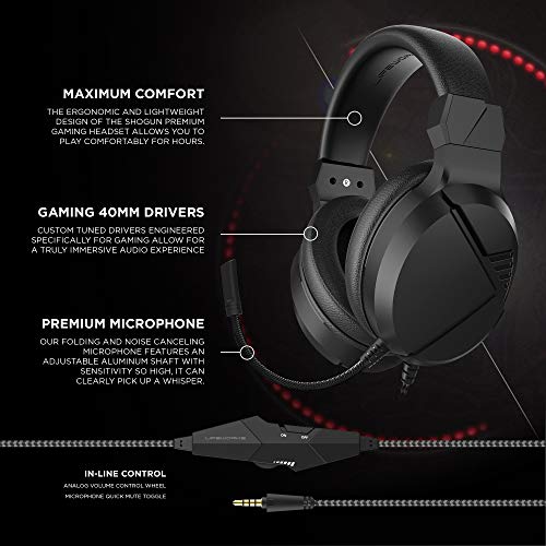 Samurai Pro Noise Canceling Over Ear Gaming Headset with Microphone ...