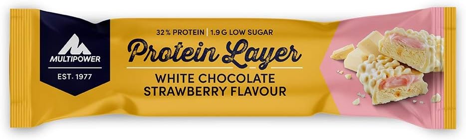 Multipower Protein Layer, 50 g, White Chocolate Strawberry – BigaMart