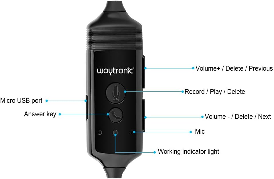 Waytronic Wireless Bluetooth Call Recorder Device, Cellphone Phone ...