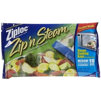 Amazon.com: Ziploc Zip'N Steam Cooking Bags, Medium, 10-Count (Pack of ...