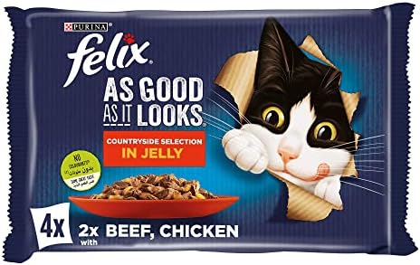 Purina Felix Beef & Chicken Wet Cat Food Pouch, 85G (4 Sachets) price ...