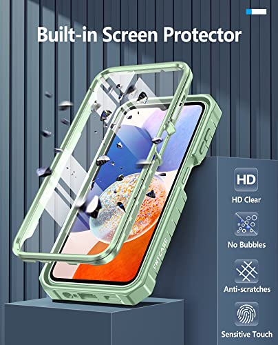 FNTCASE for Samsung Galaxy A14-5G Case: Dual-Layer Protective Textured Shockproof Rugged TPU ...