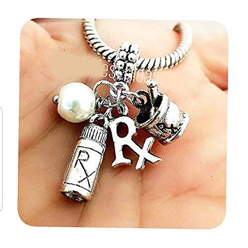 Amazon.com: Pharmacy Pharmacist RX Gift Charm with Bracelet Necklace ...
