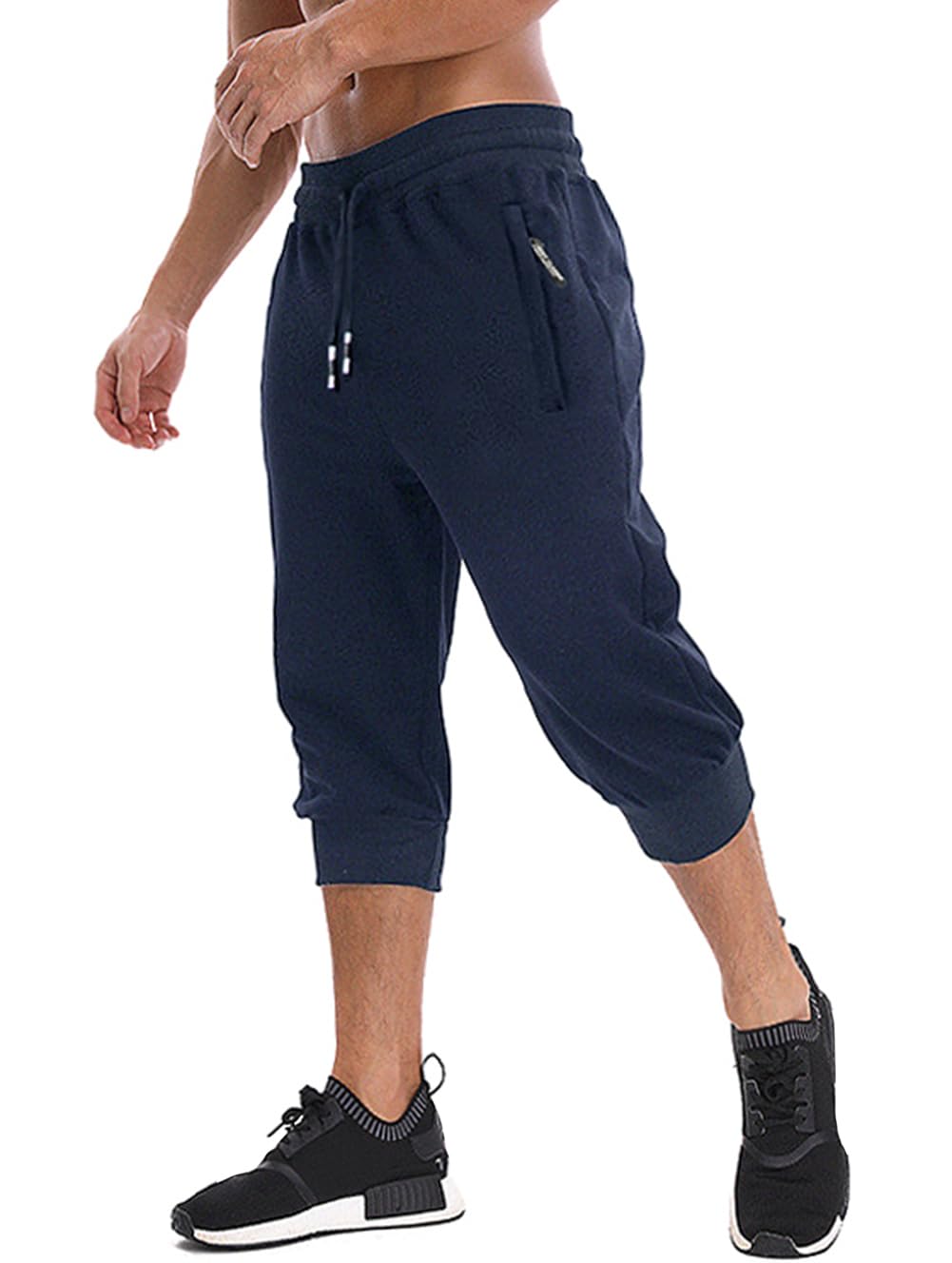 MAGNIVIT Joggers 3/4 for Men Gym Bodybuilding Capri Pants with Pockets ...